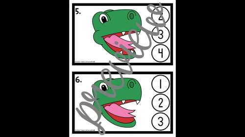 Dinosaurs Math Center Task Cards Counting T-Rex Teeth 0-10 Clip Cards