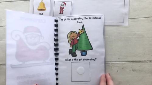 Wh Questions for Speech Therapy Christmas Adapted Book by Teaching Autism