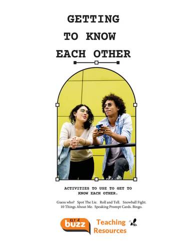 Getting To Know Each Other. Guess Who Cards. Game. Back To School.