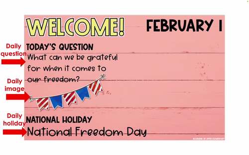 February Morning Routine National Holidays DAILY Google & PowerPoint Slides