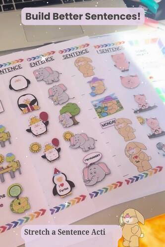 Stretch a Sentence Poster + editable Cards + Activity + Writing tips ...