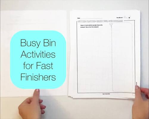 Build A Busy Bin for Fast Finishers - Early Finisher Activities ...