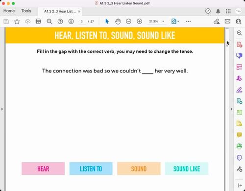 ESL Beginners Lesson: Learn Hearing Verbs in English by ESL Class Workshop