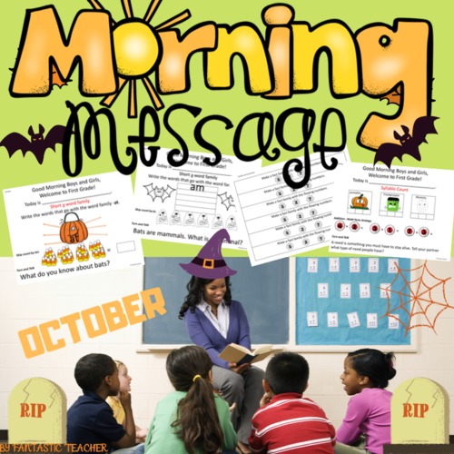 PREVIEW FIRST GRADE MORNING MESSAGE: OCTOBER by Fantastic Teacher