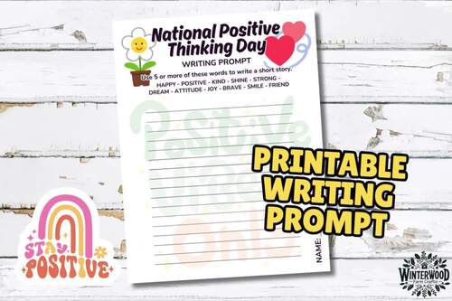 National Positive Thinking Day Writing Prompt | September Holiday ...