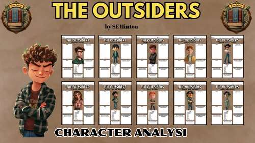 THE OUTSIDERS by SE Hinton - Character Analysis Worksheets by Prose Palooza