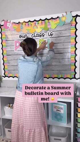 Summer Bulletin Board Kit | Cutesy Summer Bulletin Board | May Decor