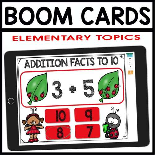 Addition to 10 Boom Cards Games | 1st Grade Math Centers No Prep
