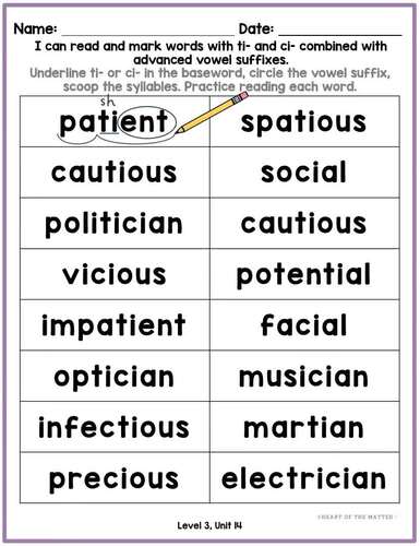 Third Grade Phonics, Level 3, Unit 14: Glued Sounds and Vowel Suffixes