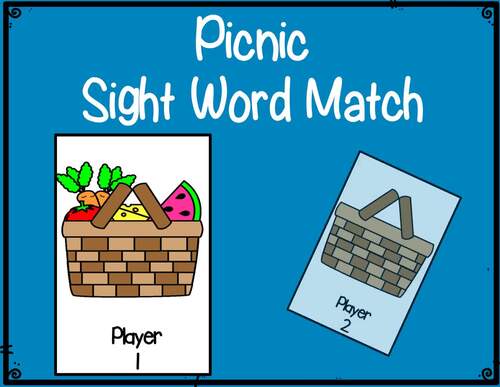 Picnic Themed Sight Word Match Games by The Teaching Scene by Maureen
