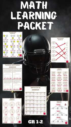Super Football Math Worksheets | NO PREP by A Thinker's Toolbox | TPT