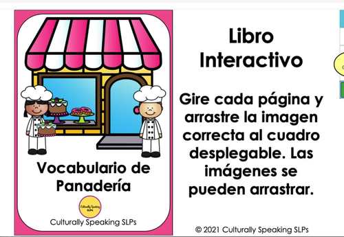 Libro Interactivo de Panadería & BOOM CARDS by Culturally Speaking SLPs