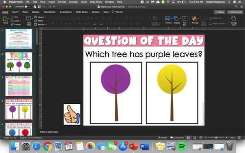 Trees Questions of the Day | Printable and Interactive Options | TPT