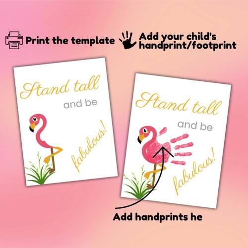 Summer Handprint Flamingo Craft | Memory Keepsake | Preschool Daycare ...