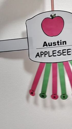 Johnny Appleseed Name Hanging Craft Apple Name Craft Coloring Activity ...