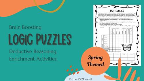 Spring Logic Puzzles 3rd Grade - 7th Grade Brain Teasers - Digital and ...