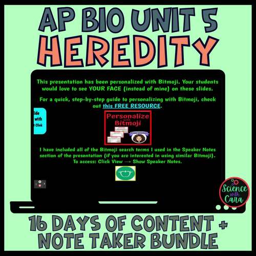 AP Bio Unit 5 Heredity Videos Note Takers and Quizzes Bundle | TPT