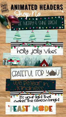 Animated GIF Google Classroom Headers All Year Growing Bundle | TpT