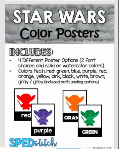 STAR WARS Color Posters - Classroom Decor - Starwars Theme | TPT