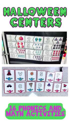 October Centers for Kindergarten | 13 Halloween Math & Literacy Games