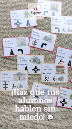 Spanish City & Directions Role Play - La Ciudad - Speaking Activity & Map