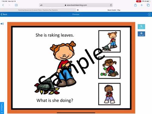 Open Ended Task Cards Fall Actions Set 1 BOOM Card Deck Speech Language ...