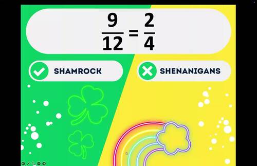 St Patricks Day Equivalent Fractions Activity Shamrock Crack the Code ...
