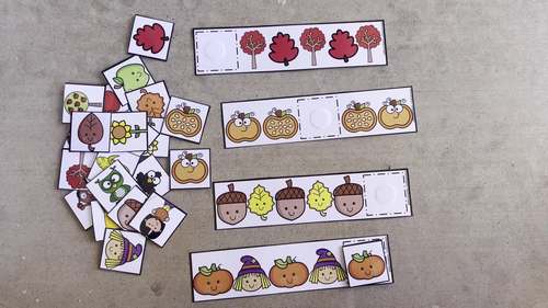 Fall Patterning Activity Task Cards | AB Patterns | TPT