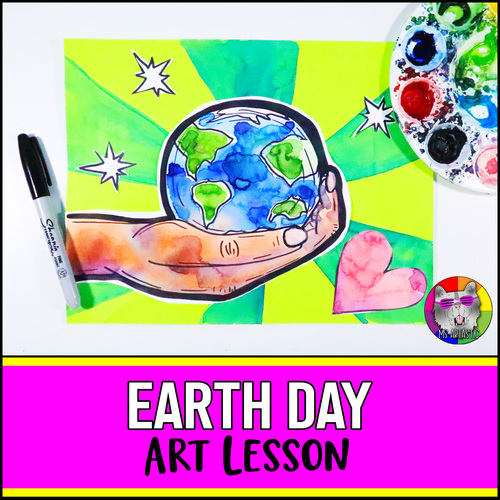 Earth Day Art Lesson Activity, Our Planet Art Project for Elementary
