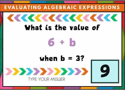 Evaluation of Algebraic Expressions By Substitution, Pre Algebra ...