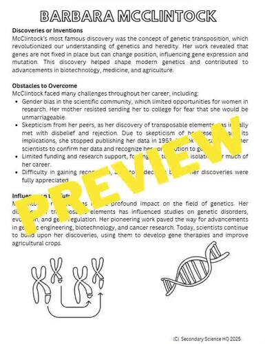 Barbara McClintock Doodle Notes and Review | Women in STEM | Famous ...