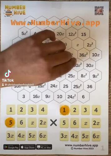 Number Hive Multiplication 20 Randomized Printable Board Games - Algebra