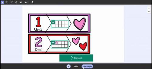 Rompecabezas de Números 1 a 10-Number Puzzles -Valentine’s Day | TPT