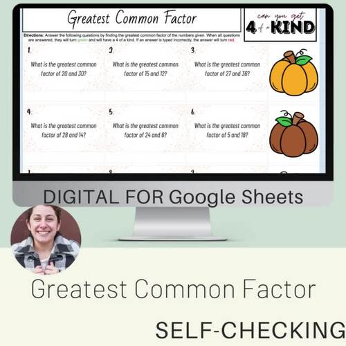 Greatest Common Factor: 4 of a Kind Activity (Fall Edition) | TPT