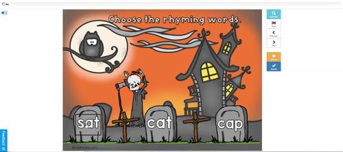 Halloween Rhyming Words Digital Literacy Centers Halloween Boom Cards