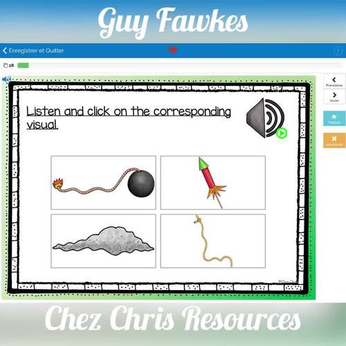 Guy Fawkes Vocabulary with Boom™ Cards: Listen and Click - Deck 4 by ...