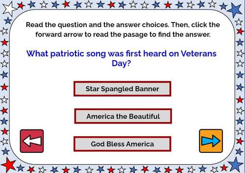 Veterans Day Activity Scavenger Hunt BOOM Cards by CarolJ Creations
