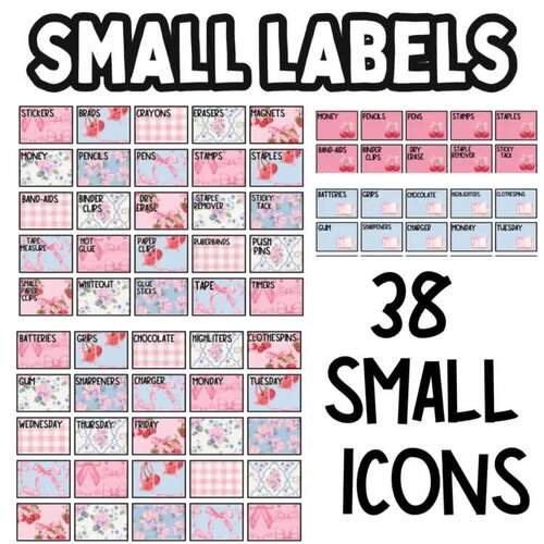 Pastel Teacher Toolbox Labels with Coquette Editable Templates Included