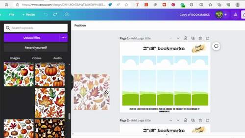 Editable Canva Digital Bookmark Template, Printable Bookmarks, Create ...