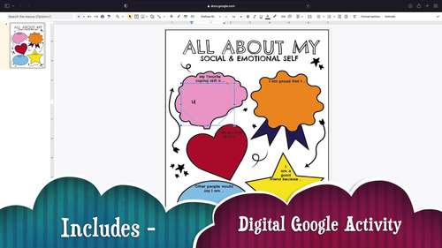 Back To School Social & Emotional Learning SEL | All About Me | TPT