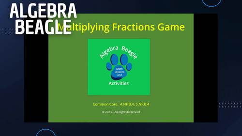 Multiplying Fractions PowerPoint Tic Tac Toe Game by Algebra Beagle