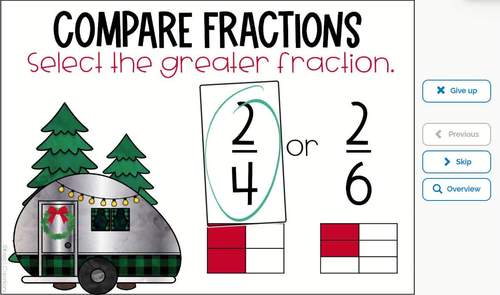 Compare Fractions with Common Numerators and Denominators Boom Cards ...