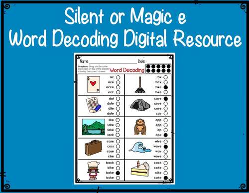 Digital Silent or Magic e Word Decoding for Google Slides | TPT