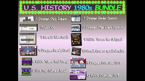 1980s AMERICA 12-PACK BUNDLE: Slideshows, Handouts, Primary Sources ...