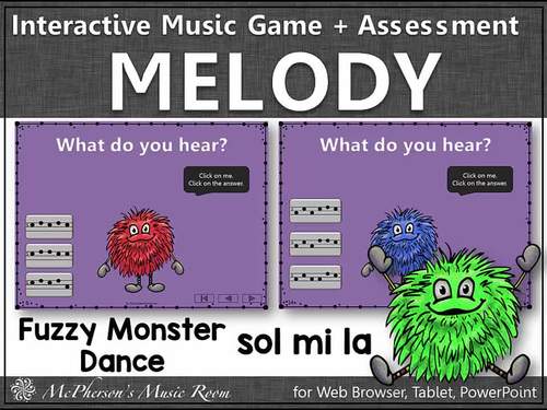 Solfege | Sol Mi La Interactive Melody Game + Assessment {Fuzzy Monster ...