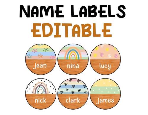 Printable Round Student Name Labels, Cubby Labels, Stations Labels ...