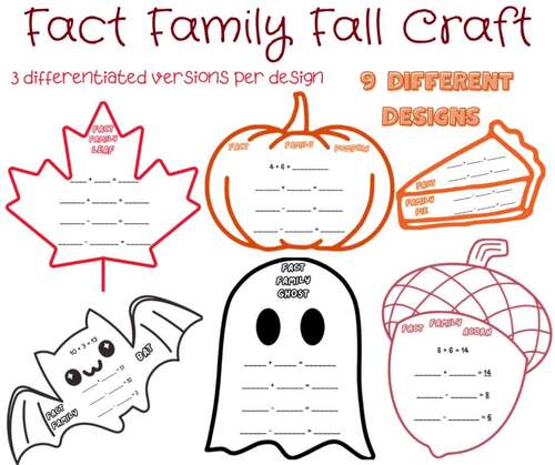 Fact Family Fall Craft by Teaching tiny learners with big hearts