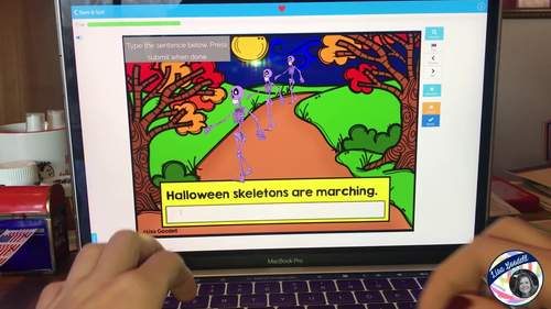 Halloween Skeleton Sentence Typing BOOM CARDS by Lisa Goodell | TpT