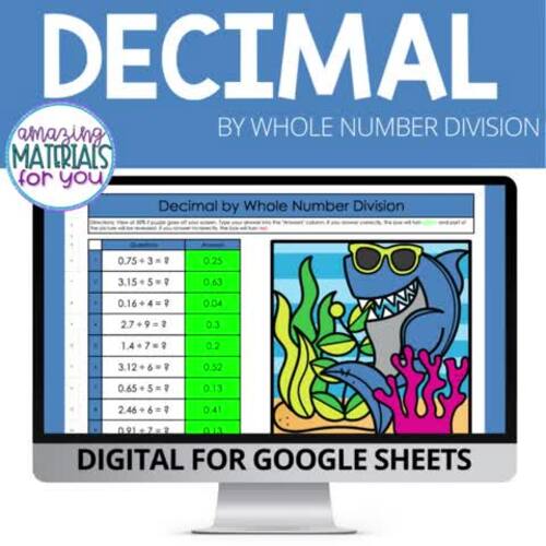 Decimal By Whole Number Division Google™ Sheets | TPT