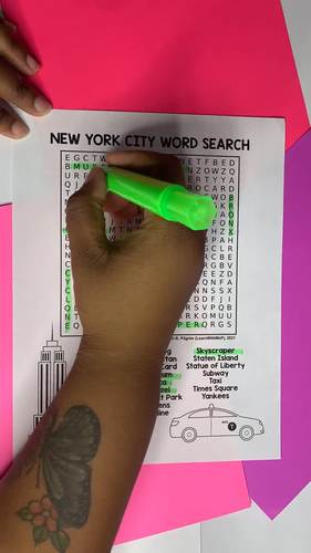 New York City Word Search Coloring Page by LearnWithMsP | TPT